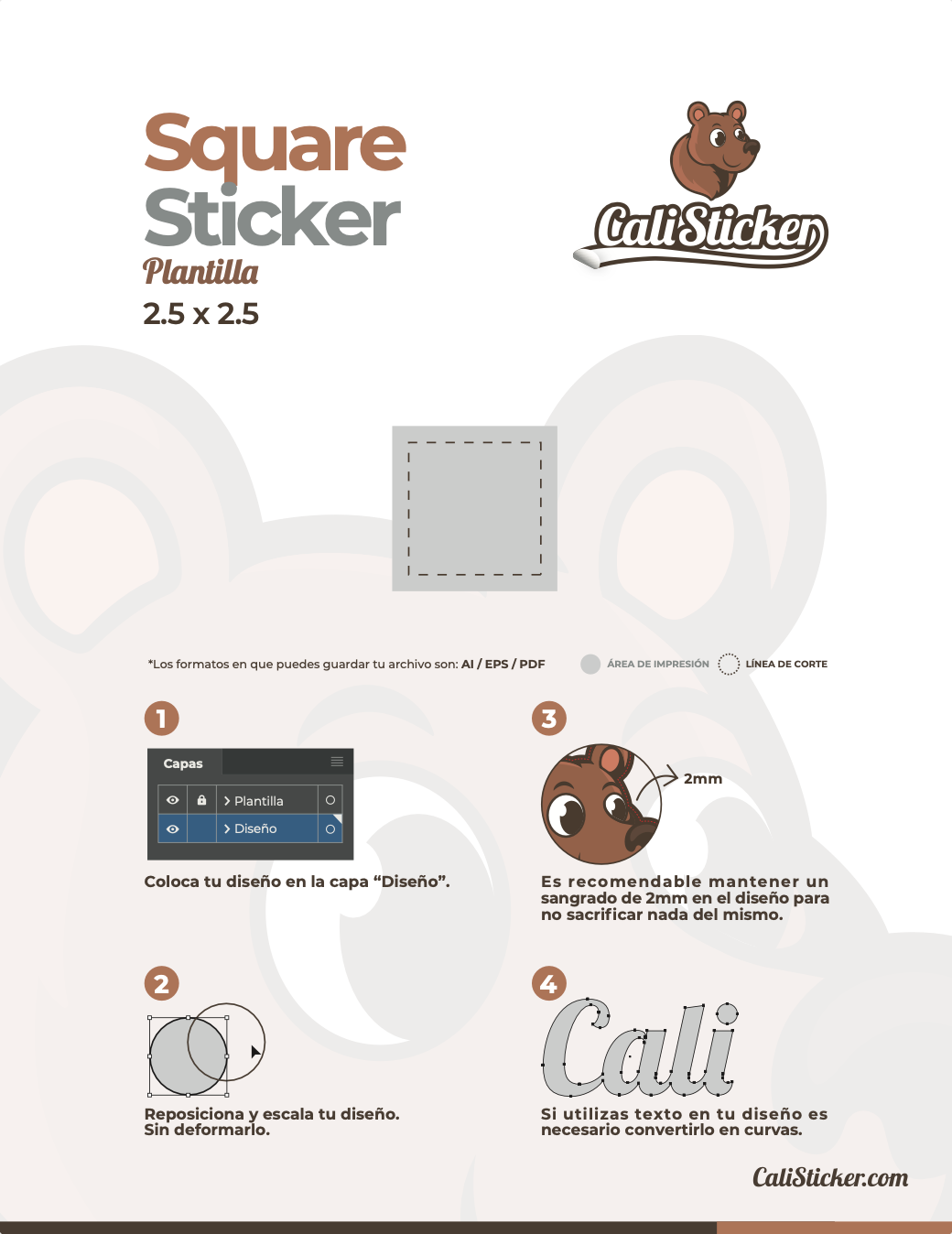 Plantillas Stickers Cuadrados – Cali Stickers